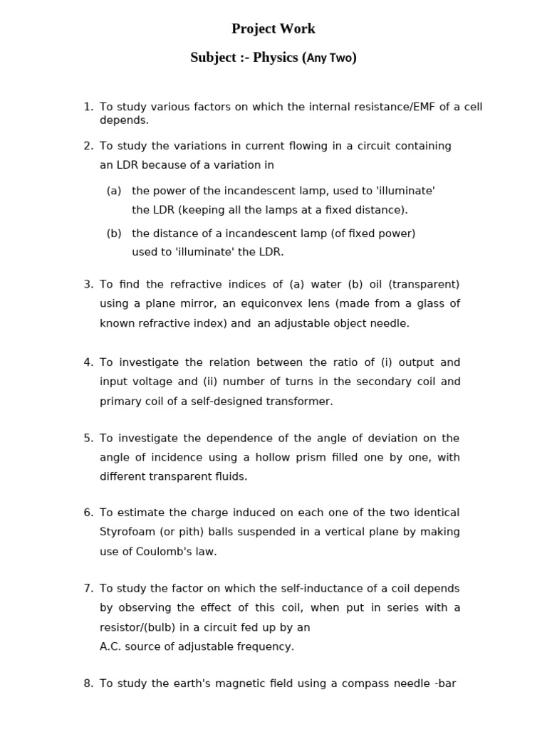 Physics Project | PDF