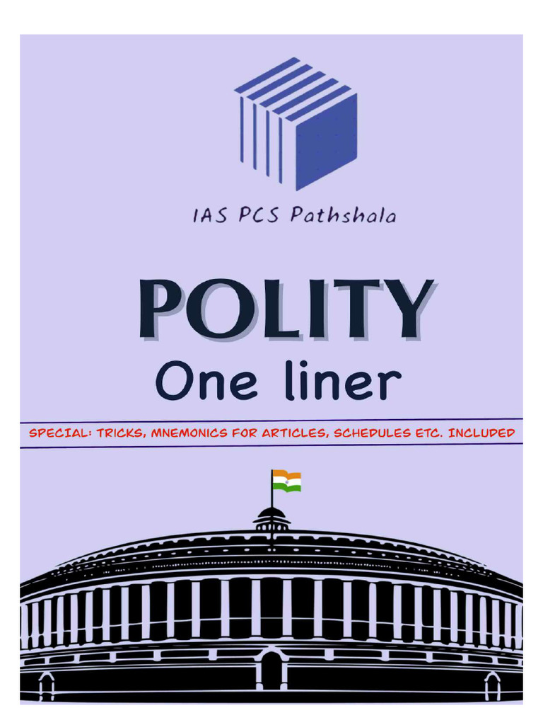 Polity One Liner Hand Written Notes IAS PCS Pathshala English Medium | PDF