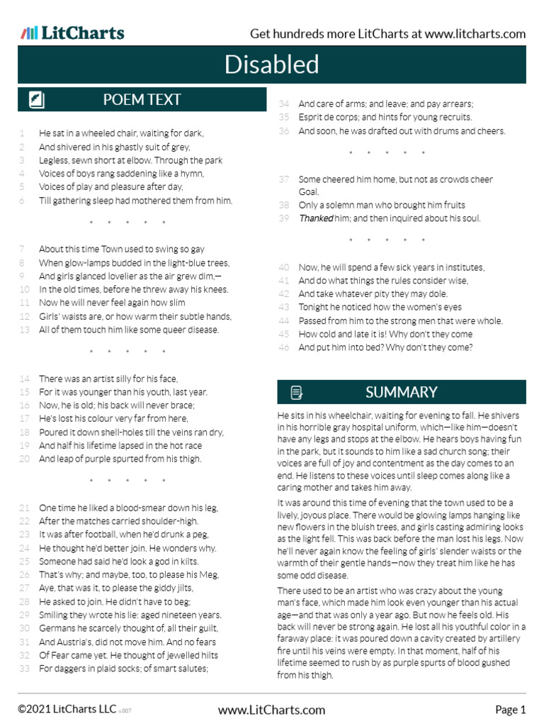 LitCharts Disabled | PDF | Poetry