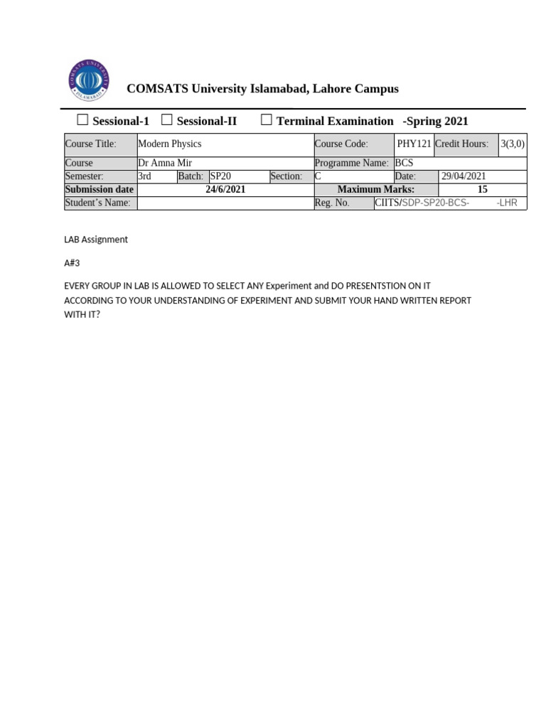1-LAB Assignment 3 | PDF