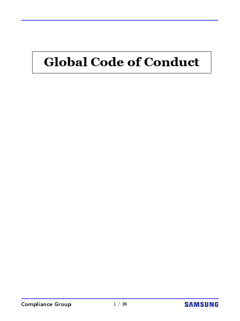Samsung Global Code of Conduct | PDF | Intellectual Property | Safety