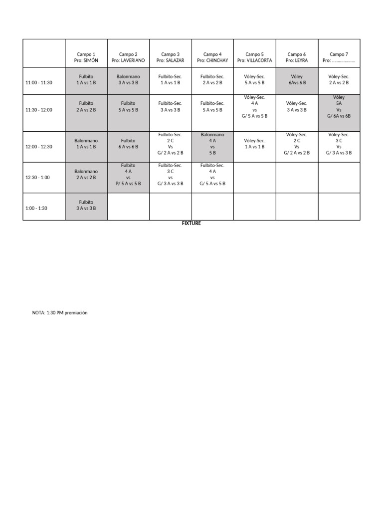Fixture Actualizado 2 | PDF