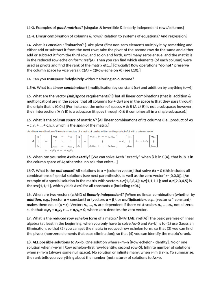 Linear Algebra | PDF | Matrix (Mathematics) | Mathematical Physics Linear Algebra | PDF | Matrix (Mathematics) | Mathematical Physics