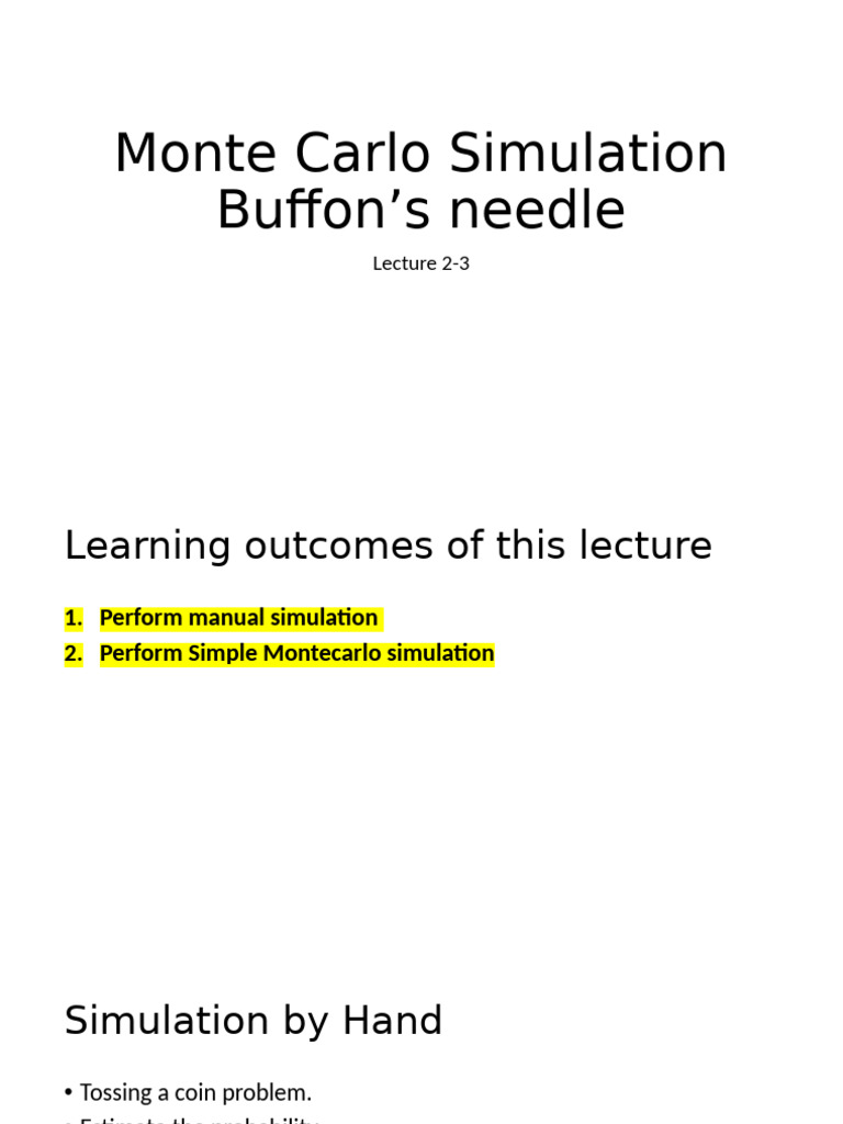 Monte Carlo Simulation | PDF | Monte Carlo Method | Probability Distribution