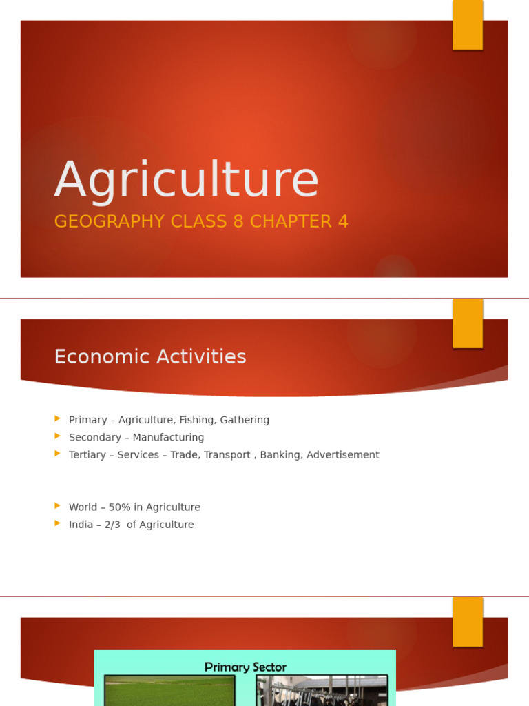 Agriculture Class 8 Geo-4 | PDF