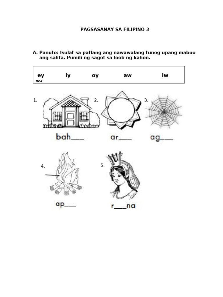 Pagsasanay Sa Filipino 1 | PDF