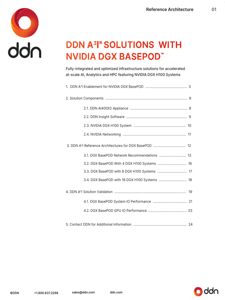 DDN A3i Ai400x2 Nvidia DGX h100 Basepod Reference Architecture | PDF ...