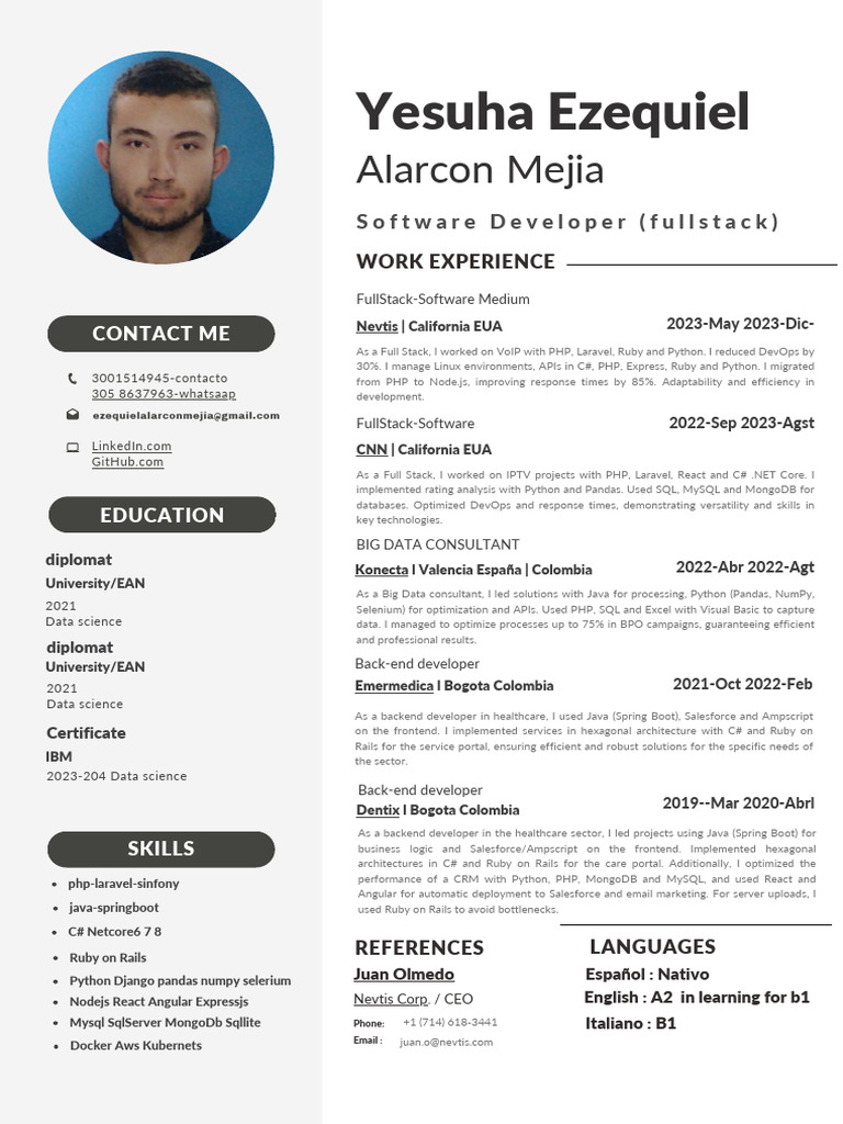 Professional CV Resume-1 | PDF | Ruby On Rails | Php