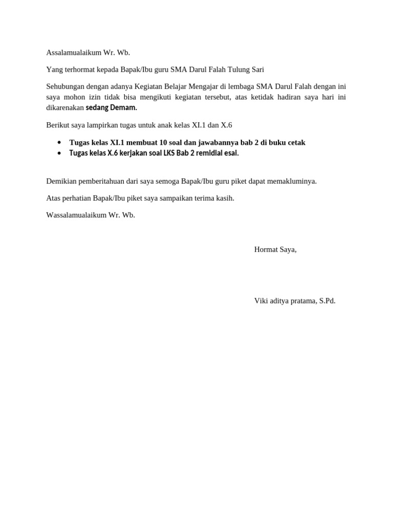 Surat Izin Viki September | PDF