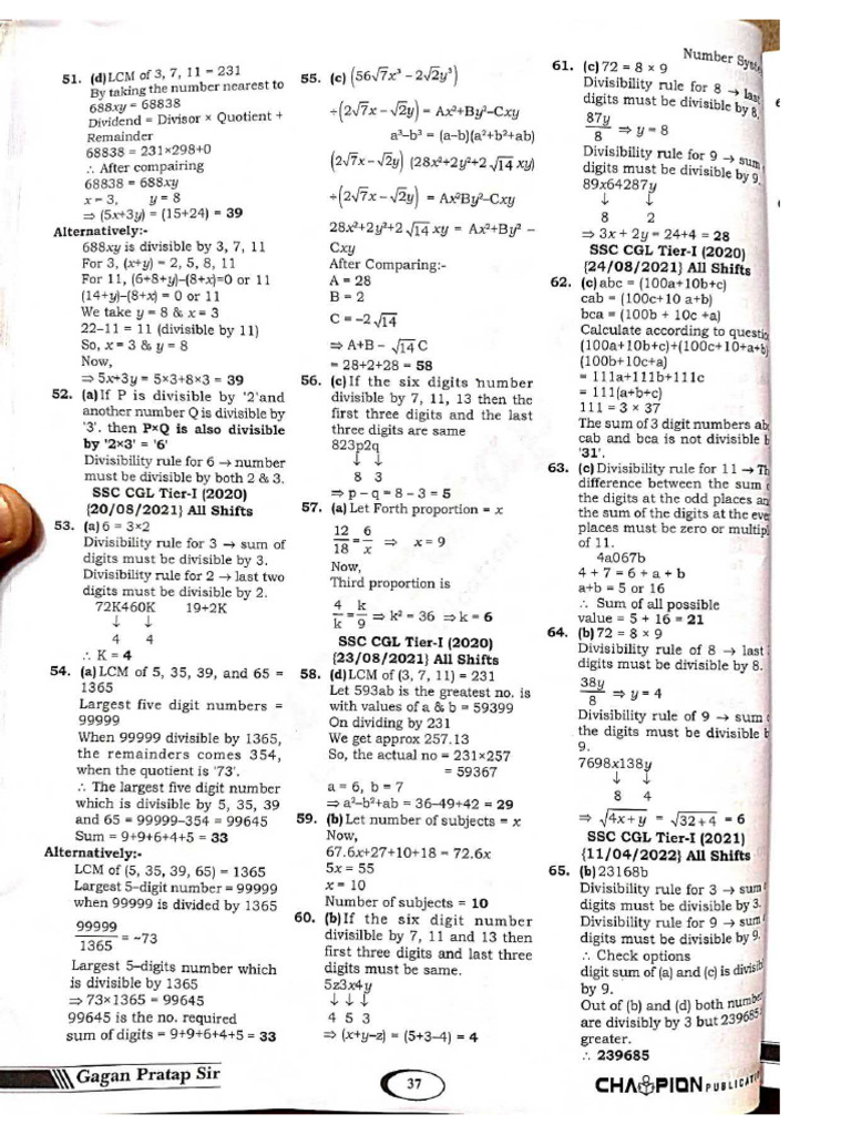 Gagan Pratap SSC Maths 8000 Tcs MCQ Chapterwise Till September 2022 1nbspedt | PDF