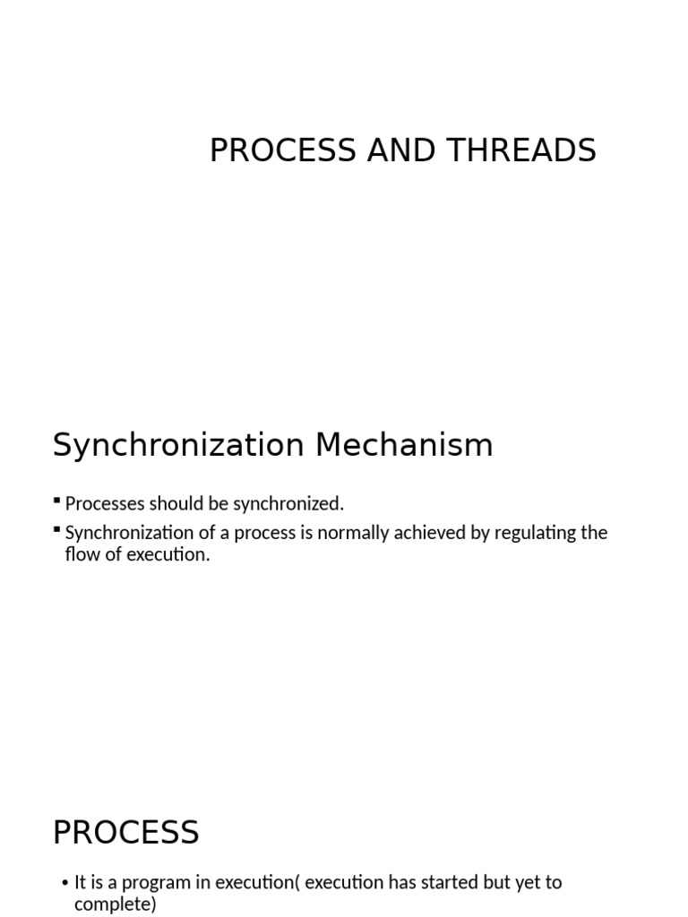 Process and Thread Synchronization Guide | PDF | Process (Computing ...