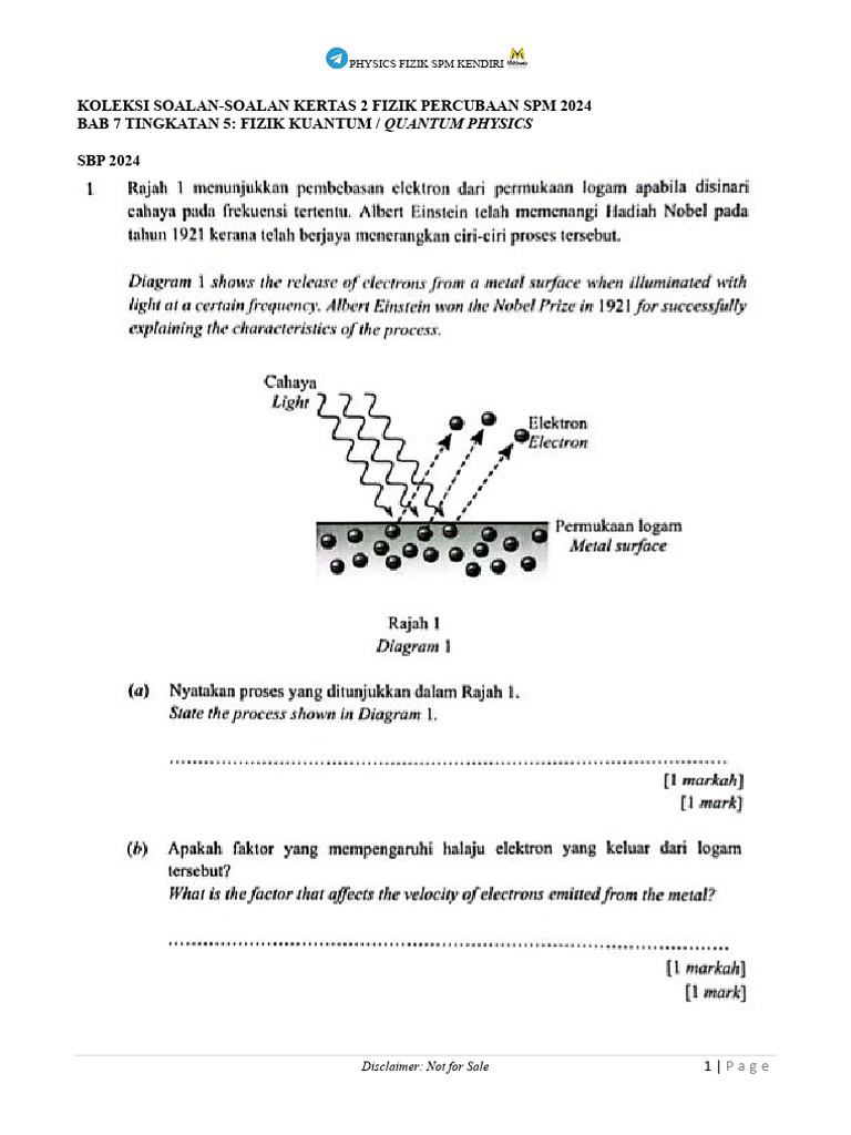 Koleksi Soalan Fizik SPM 2024 | PDF