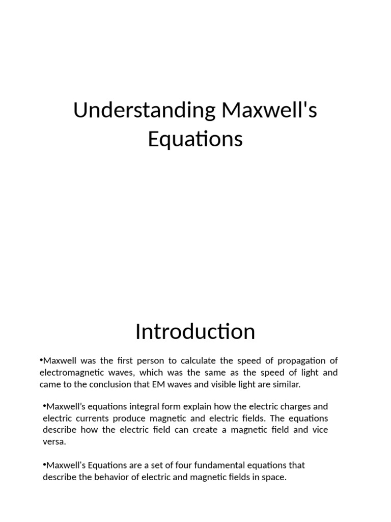 Understanding Maxwell's Equations | PDF | Magnetic Field ...