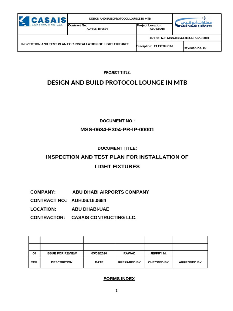 ITP - Light Fixtures | PDF | Specification (Technical Standard)