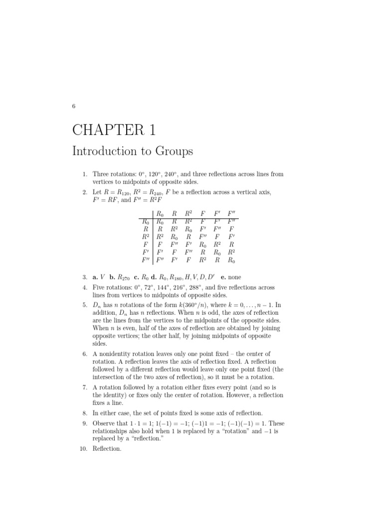 Introduction to Group Theory Concepts | PDF | Rotation | Mathematical ...