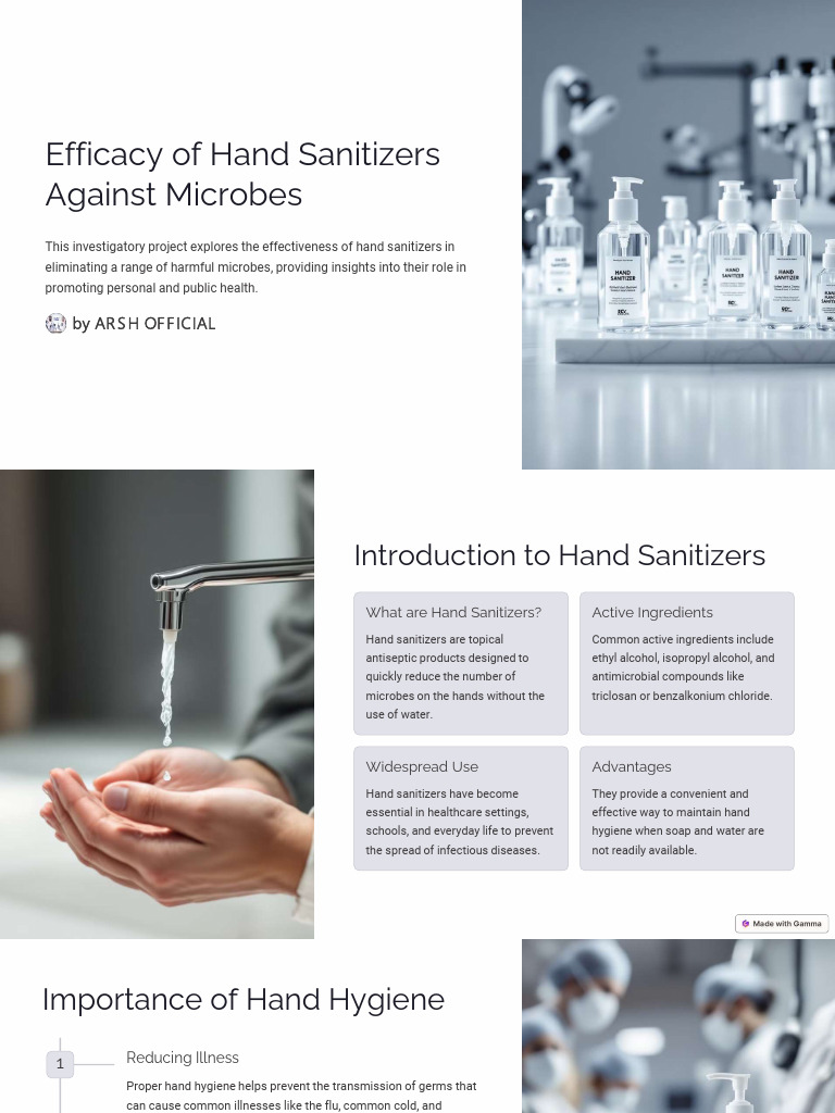 Efficacy of Hand Sanitizers Against Microbes 1 | PDF | Disinfectant ...