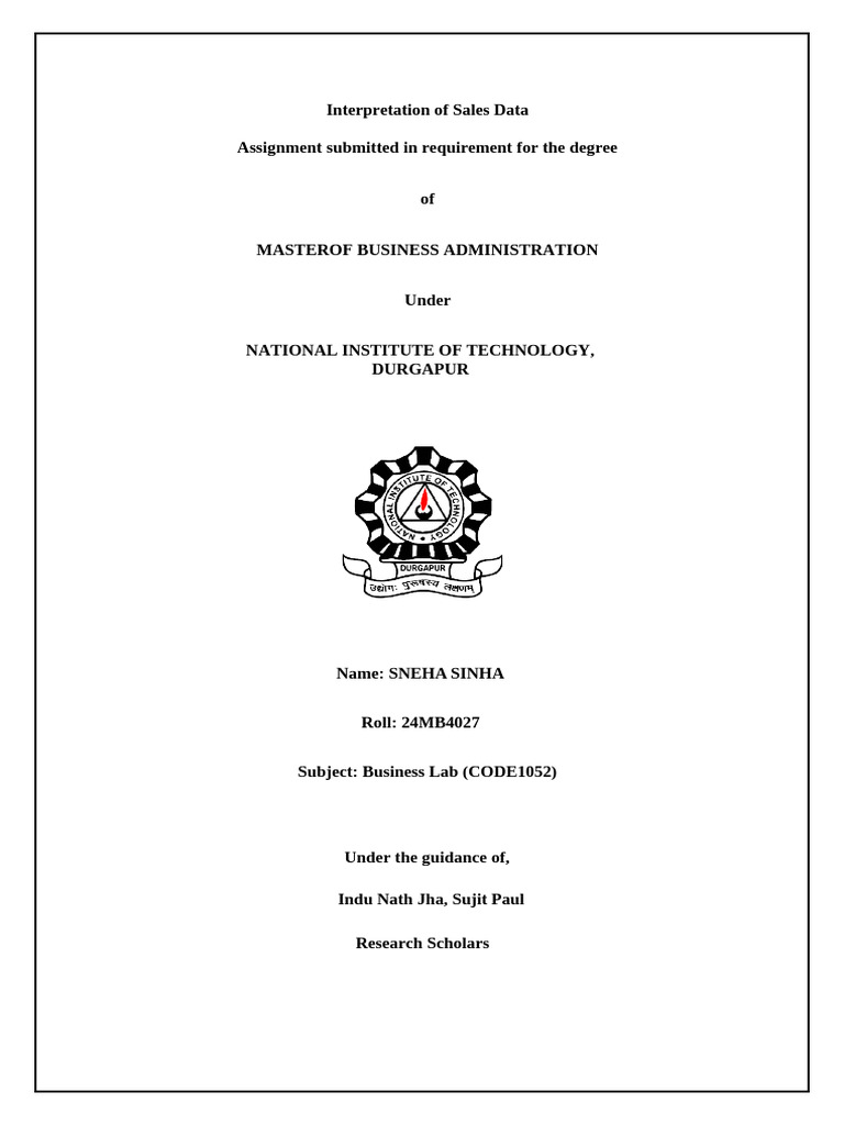 Interpretation of Sales Data Sushmita | PDF | Pricing | Profit (Economics)
