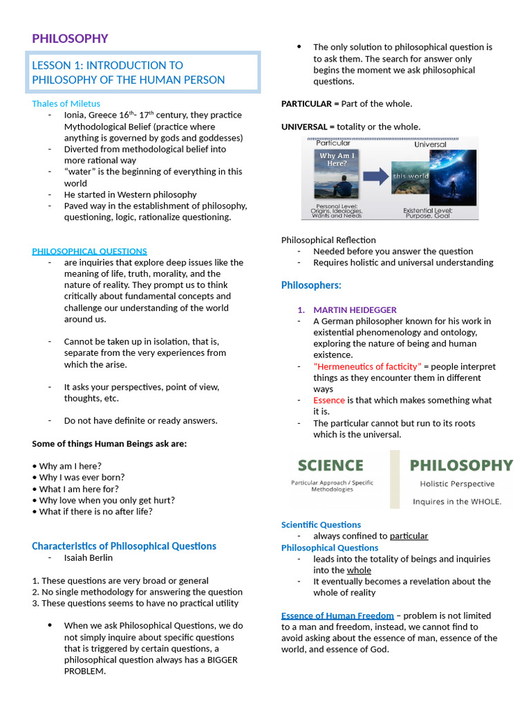 PHILOSOPHY 1st Quarter Lessons Reviewer | PDF | Dialectic | Fallacy