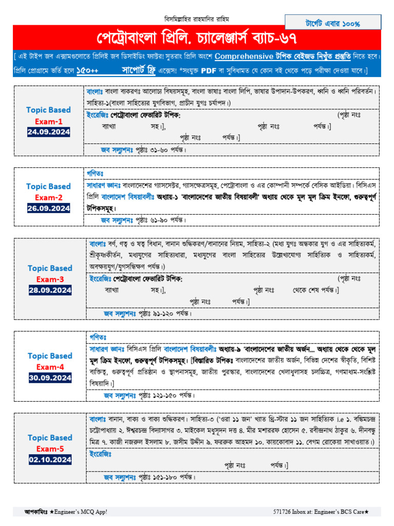 PetroBangla Preli Challengers 2nd Phase (Corrected Routine) | PDF