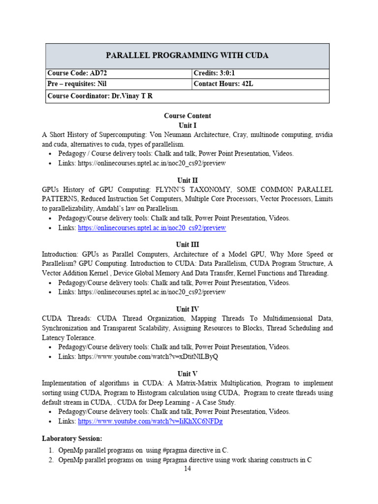 Parallel ProgrammingSyllabus | PDF | Parallel Computing | Graphics ... Parallel ProgrammingSyllabus | PDF | Parallel Computing | Graphics ...