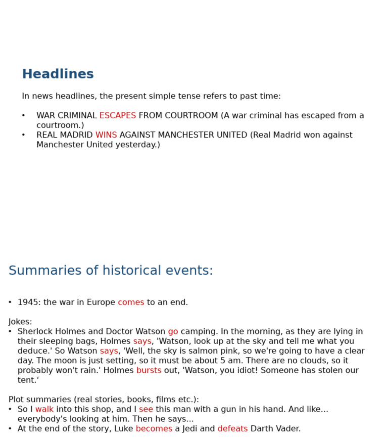 Simple Present Uses | PDF