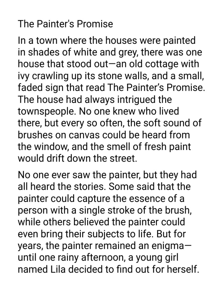 The Painter's Promise | PDF | Paintings | Plastic Arts