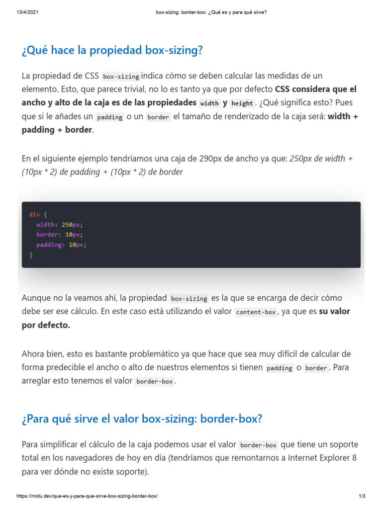 Box-sizing: Border-box en CSS | PDF | Informática