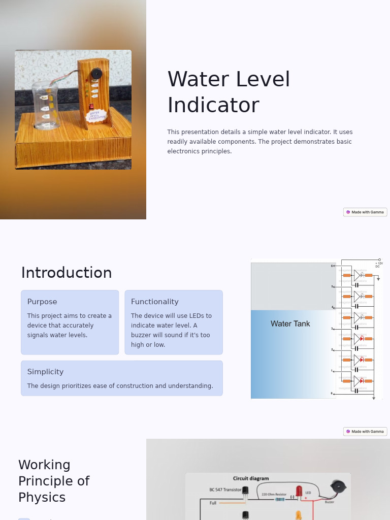 Water Level Indicator | PDF | Electrical Resistance And Conductance | Light Emitting Diode