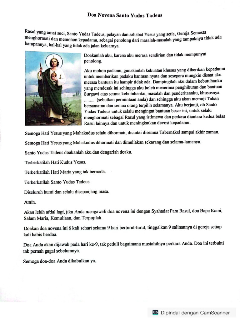 Doa Novena St. Yudas Tadeus | PDF