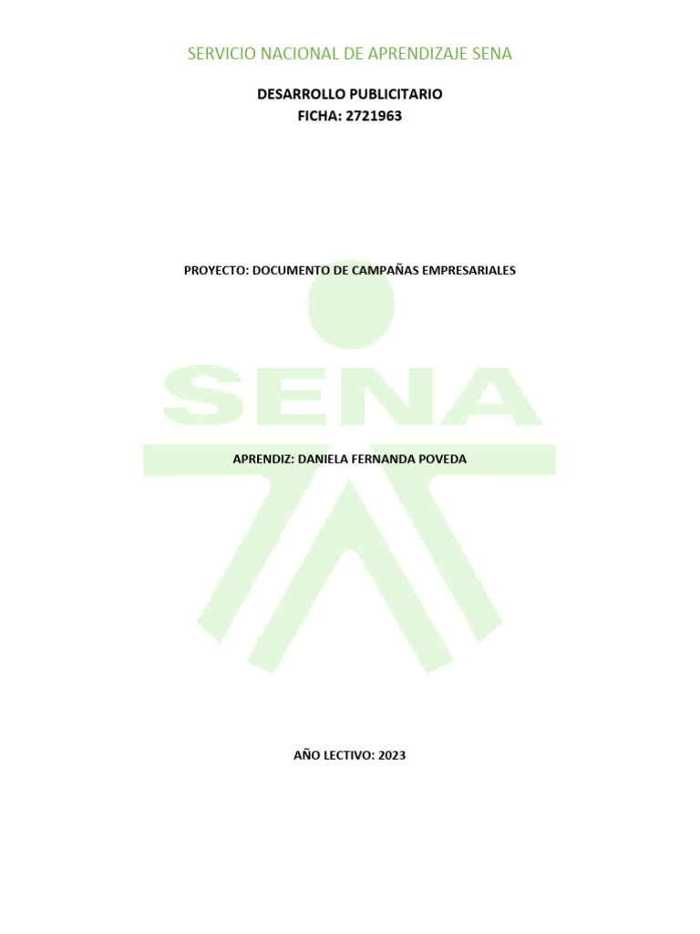DESARROLLO PUBLICITARIO Matrices y brief..DANIELA POVEDA PDF | PDF | Business | Análisis FODA