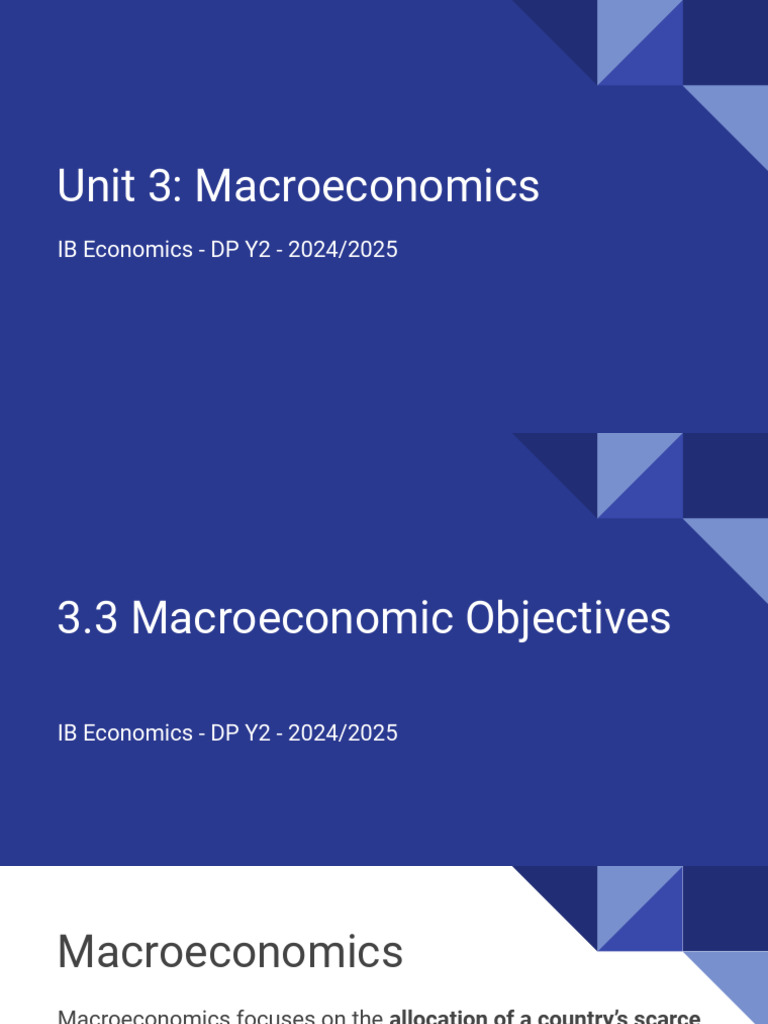 IB Economics DP 2 - 3.3.2 Macroeconomic Objectives - Low Unemployment ...