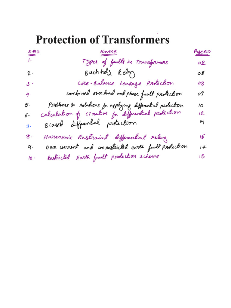 Protection of Transformers | PDF