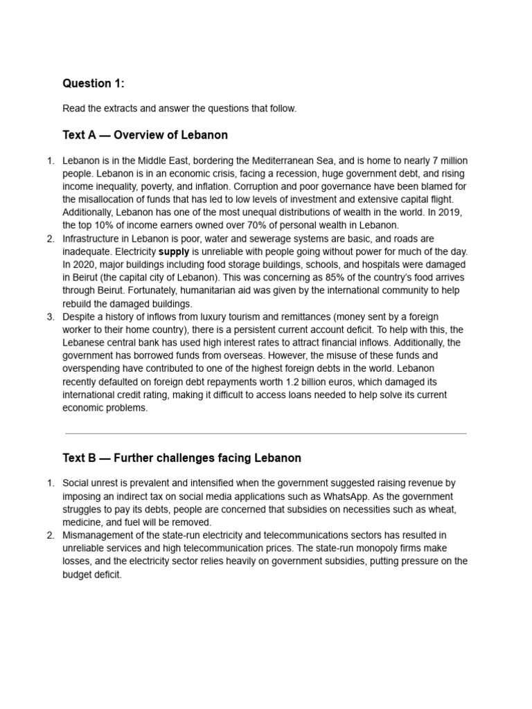 IB DP1 Midterm 1 - Paper 2 | PDF | Economic Surplus | Taxes