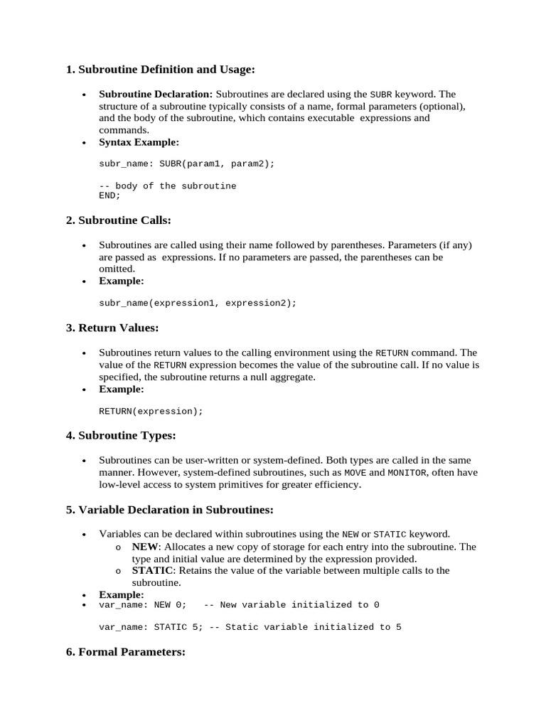 Subrotines 1 | PDF | Parameter (Computer Programming) | Variable ...