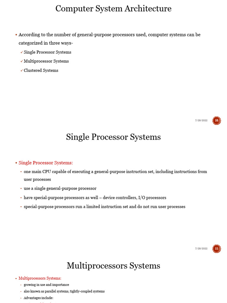 Single Processor, Multiprocessor and Cluster Concepts | PDF | Central Processing Unit | Computer ...