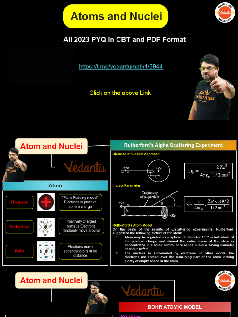 Atoms and Nuclei: All 2023 PYQ in CBT and PDF Format | PDF | Atomic Nucleus | Atoms