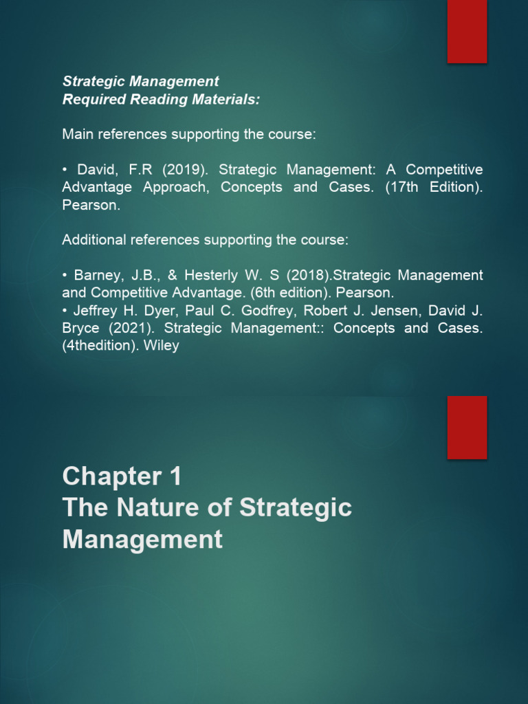 SM Chapter 1 | PDF | Strategic Management | Competitive Advantage