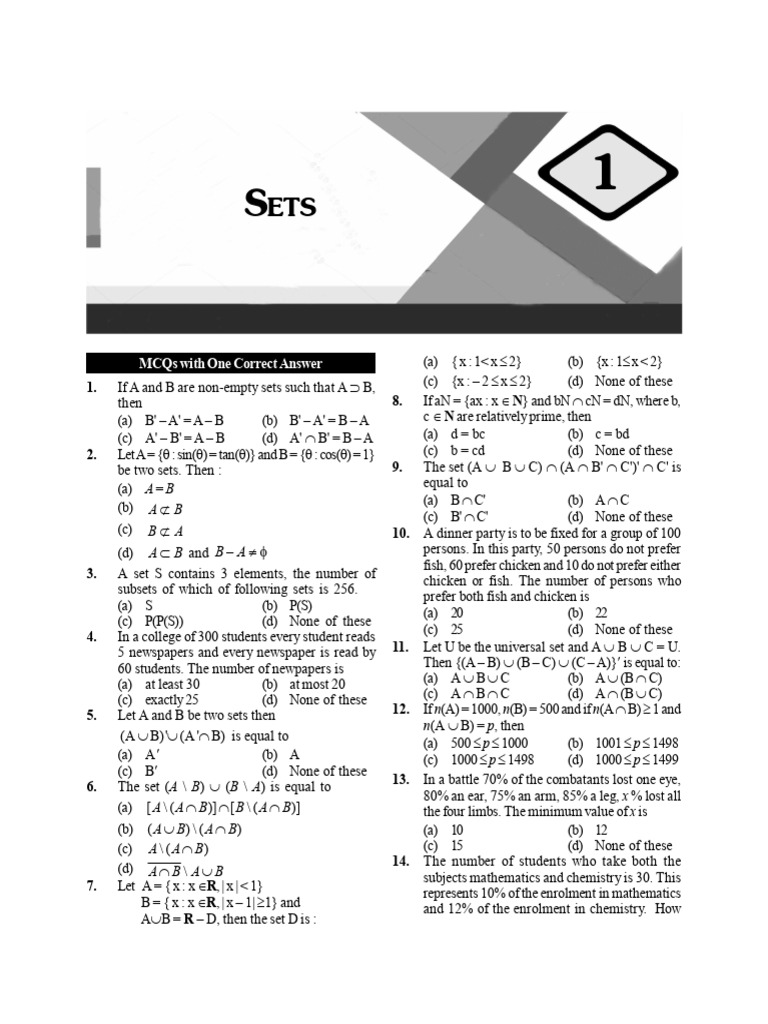 Math MCQs for Competitive Exams | PDF