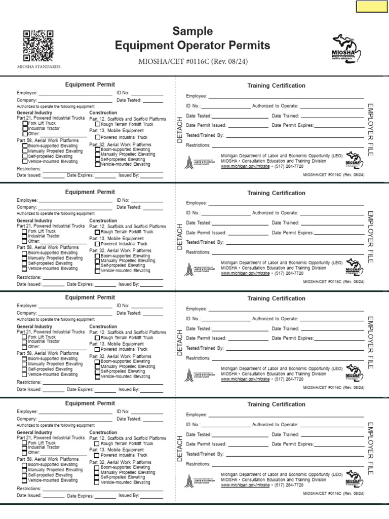 0116c - Powered Industrial Truck Permit | PDF | Crane (Machine) | Truck