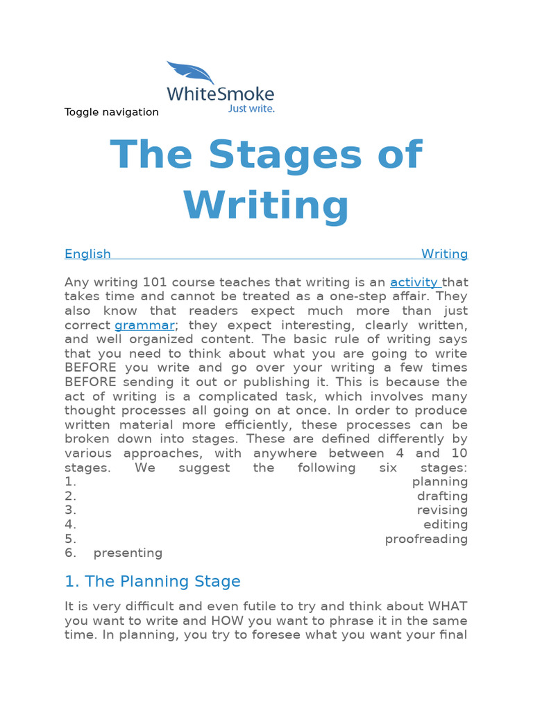 The Stages of Writing | PDF | Proofreading | Essays