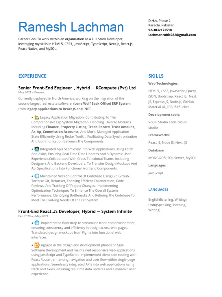 Ramesh Lachman | PDF | Java Script | Information Technology