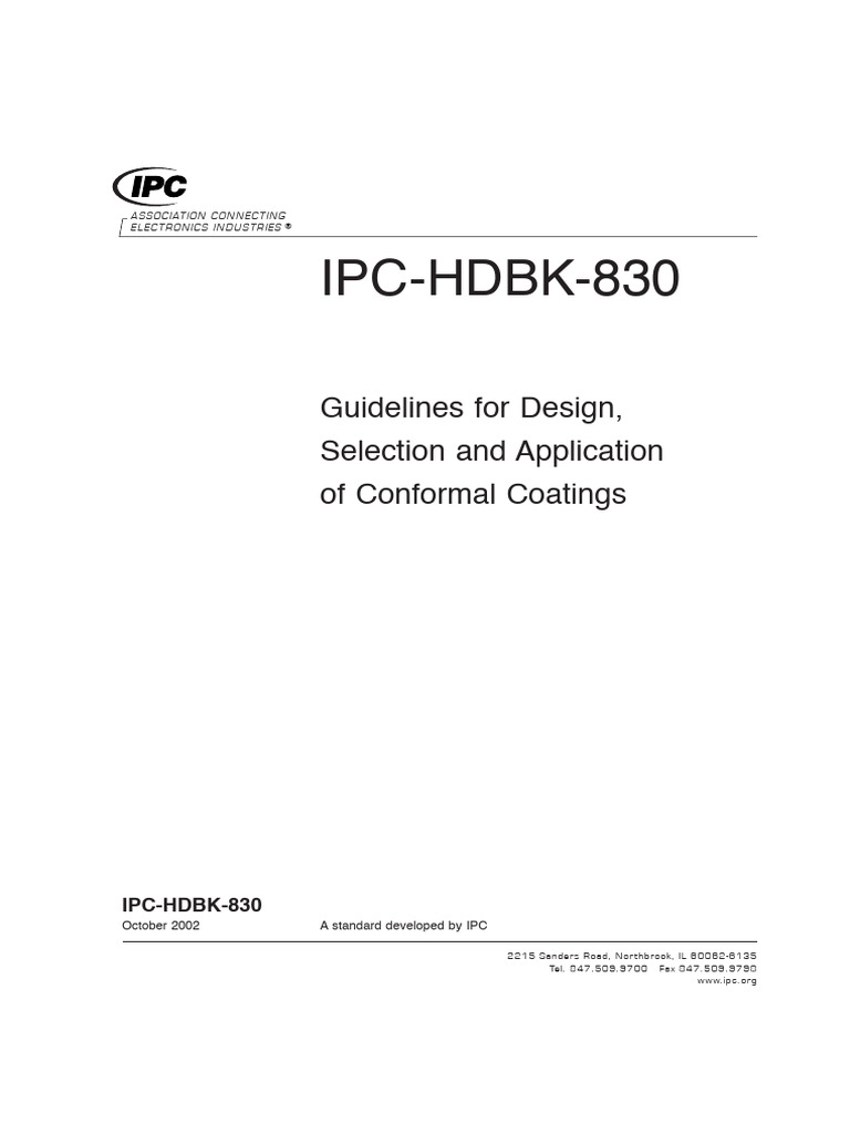COATING-IPC-HDBK-830 Guidelines For Design, Selection & Application of Conformal Coatings | PDF ...