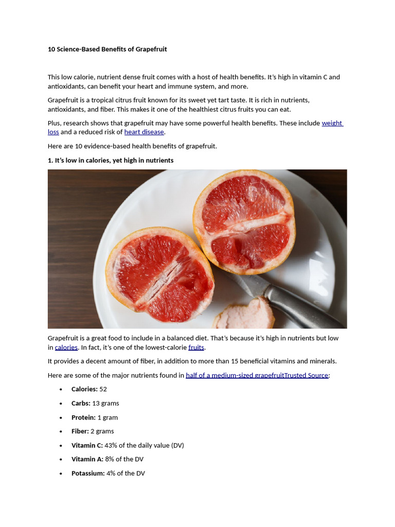 Grapefruit | PDF | Diet & Nutrition | Dietary Fiber