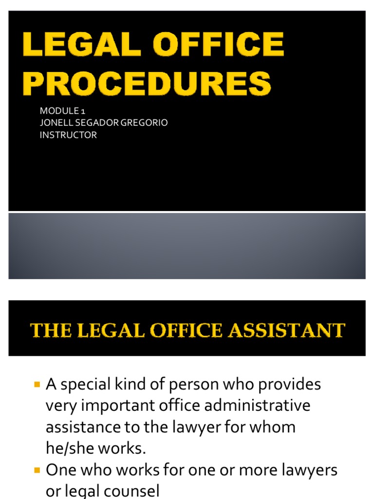 Legal Office Procedures