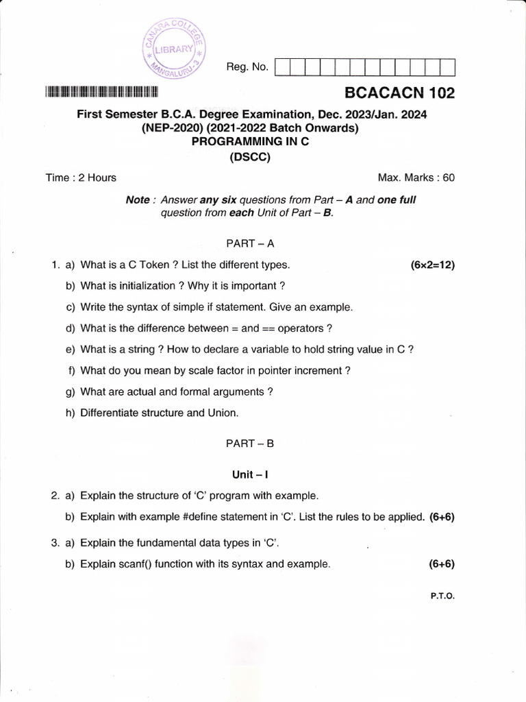 Nep Bca I Sem Programming In C Pdf Pointer Computer Programming 9282