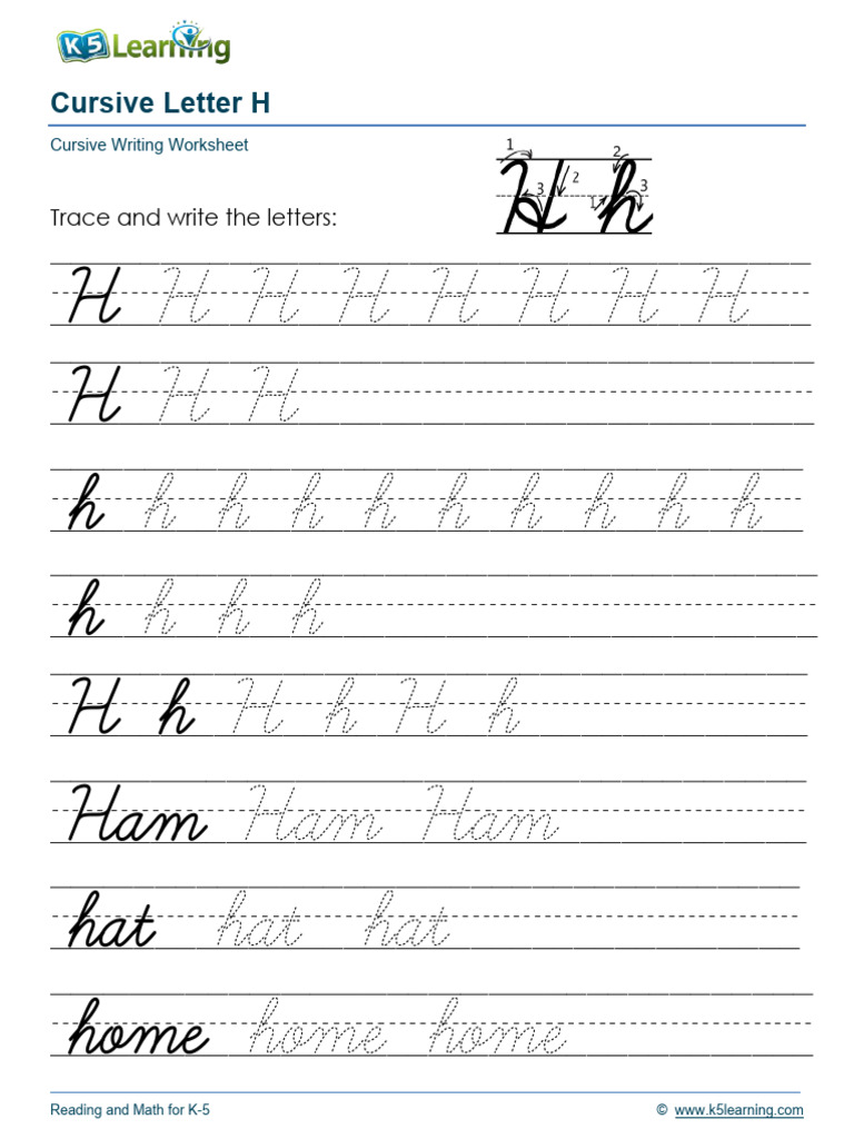 Handwriting Letters HH Printable | PDF