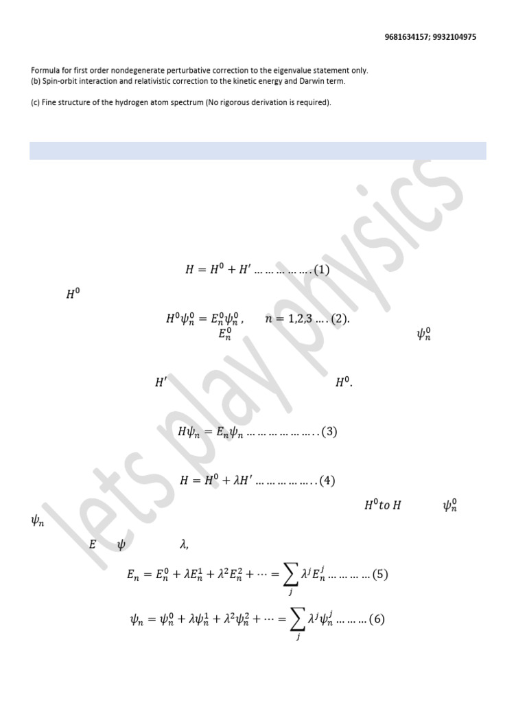 Perturbation (AutoRecovered) 1 | PDF | Perturbation Theory (Quantum Mechanics) | Physical Sciences