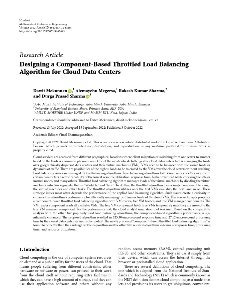 Designing A Component-Based Throttled Load Balanci | PDF | Load ...