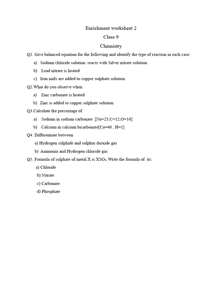 Enrichment Worksheet 2 | PDF
