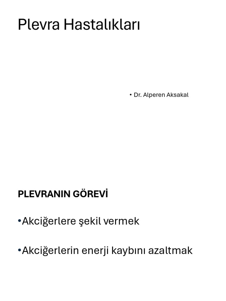 Plevra Hastalıkları | PDF